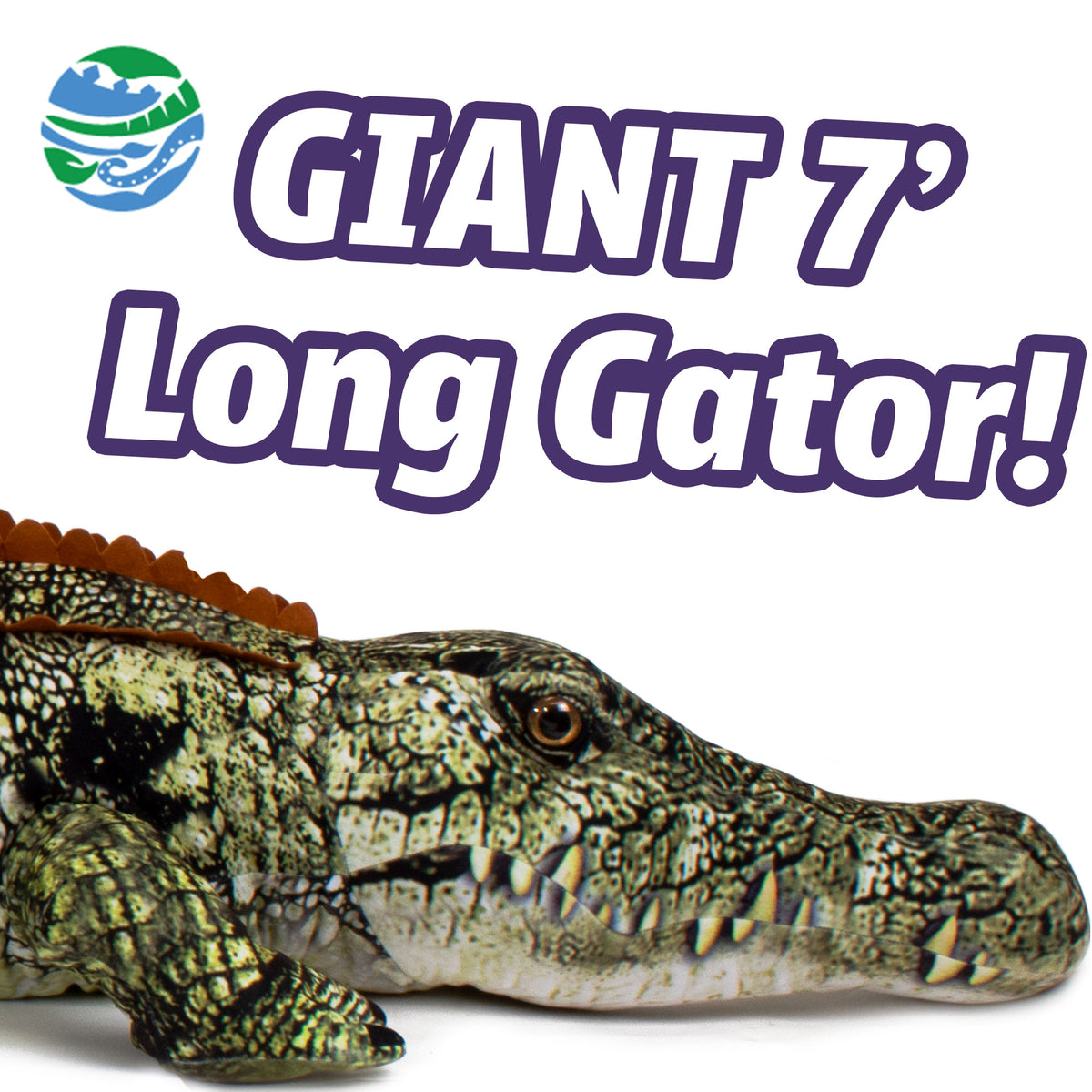 Real Planet™ Green Jumbo Crocodile Realistic Plush Stuffed Animal ...