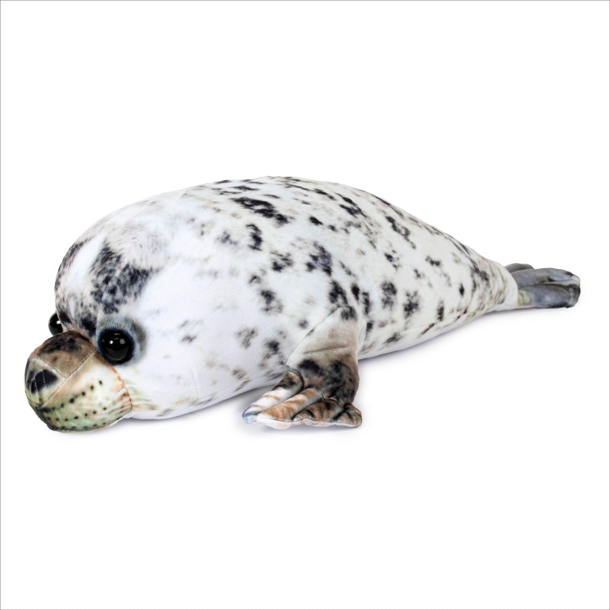 Real Planet™ White & Black Harbor Seal Realistic Plush Stuffed Animal ...