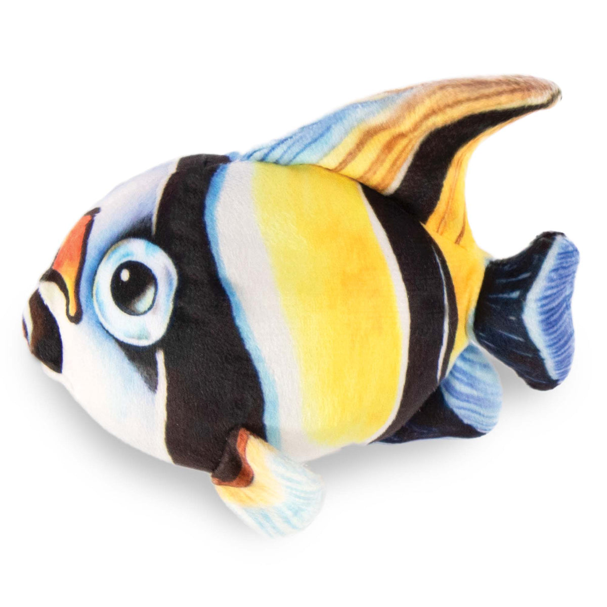 Real Planet™ Mini Black-Yellow Angel Fish Realistic Plush Stuffed Anim ...