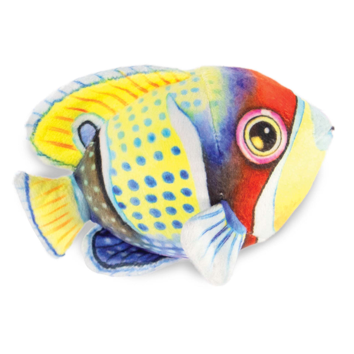 Real Planet™ Mini Blue-Yellow Pot Flatfish Realistic Plush Stuffed Ani ...