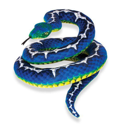 Real Planet™ Blue & White Tree Python Realistic Plush Stuffed Animal ...